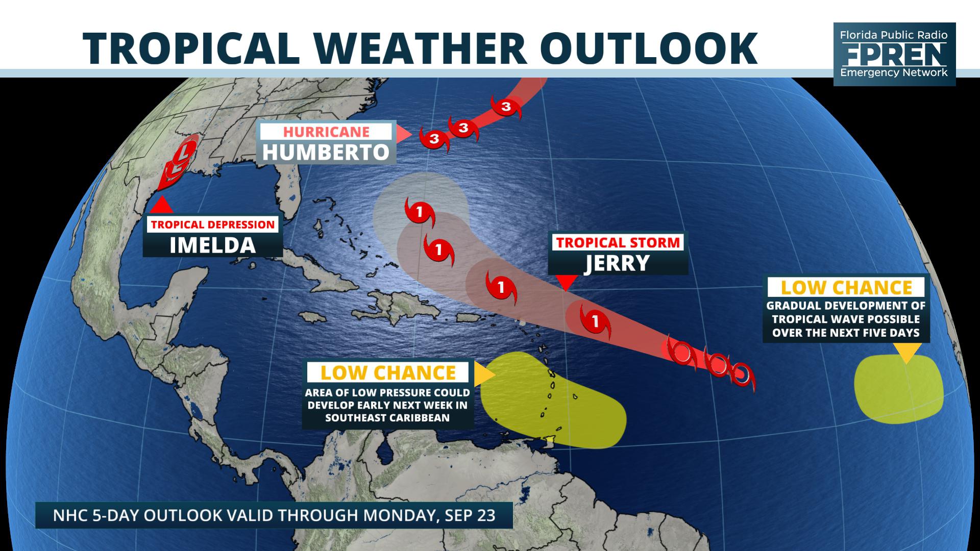 Tropical Storm Jerry Forms as Hurricane Humberto Heads for Bermuda ...