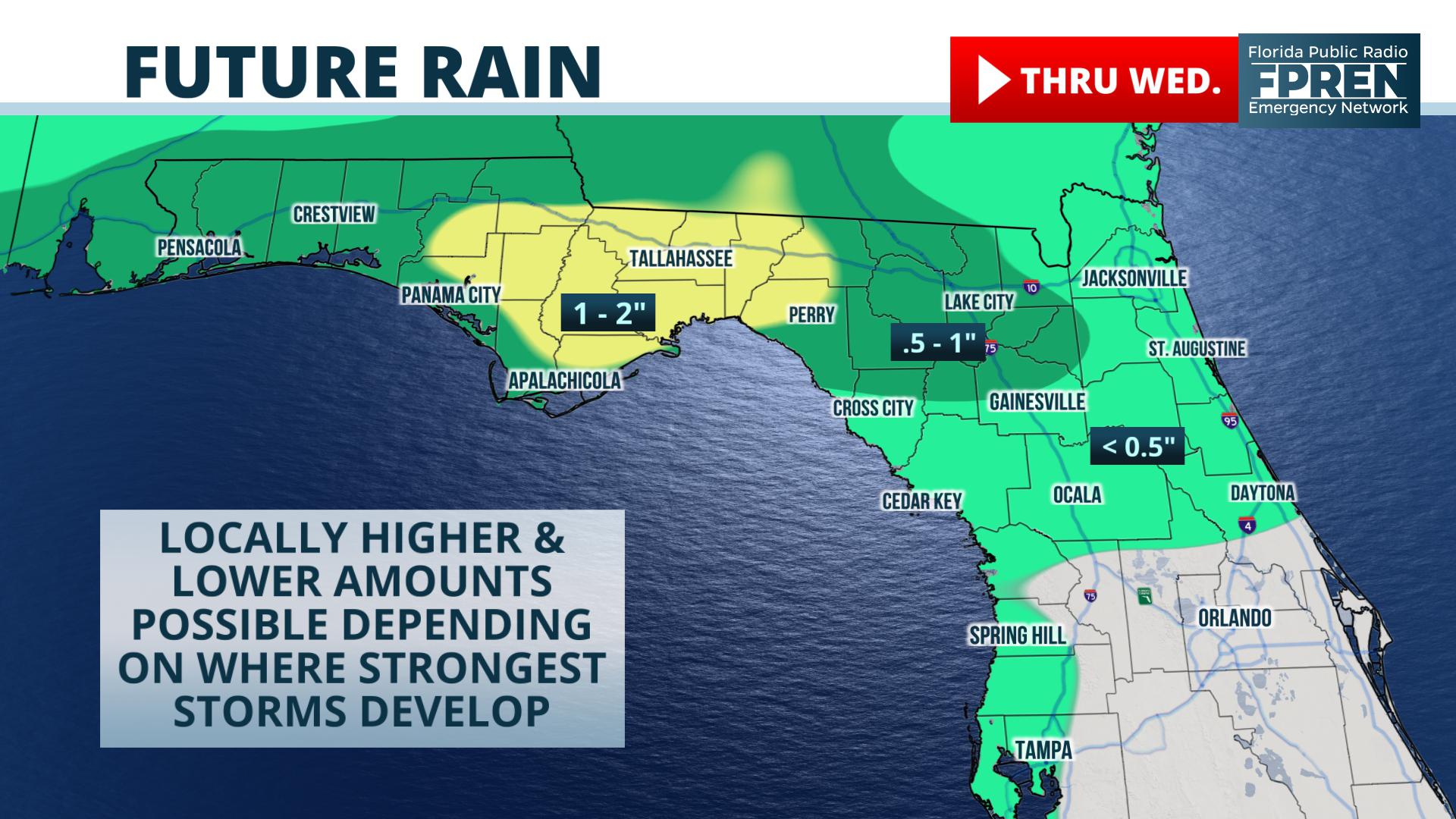 Strong Storms to Bring Beneficial Rain to Florida Panhandle Tuesday ...
