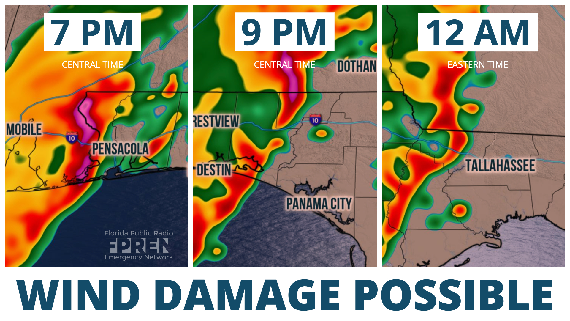 Wind Damage Possible Across Florida Panhandle Monday Evening | Florida Storms