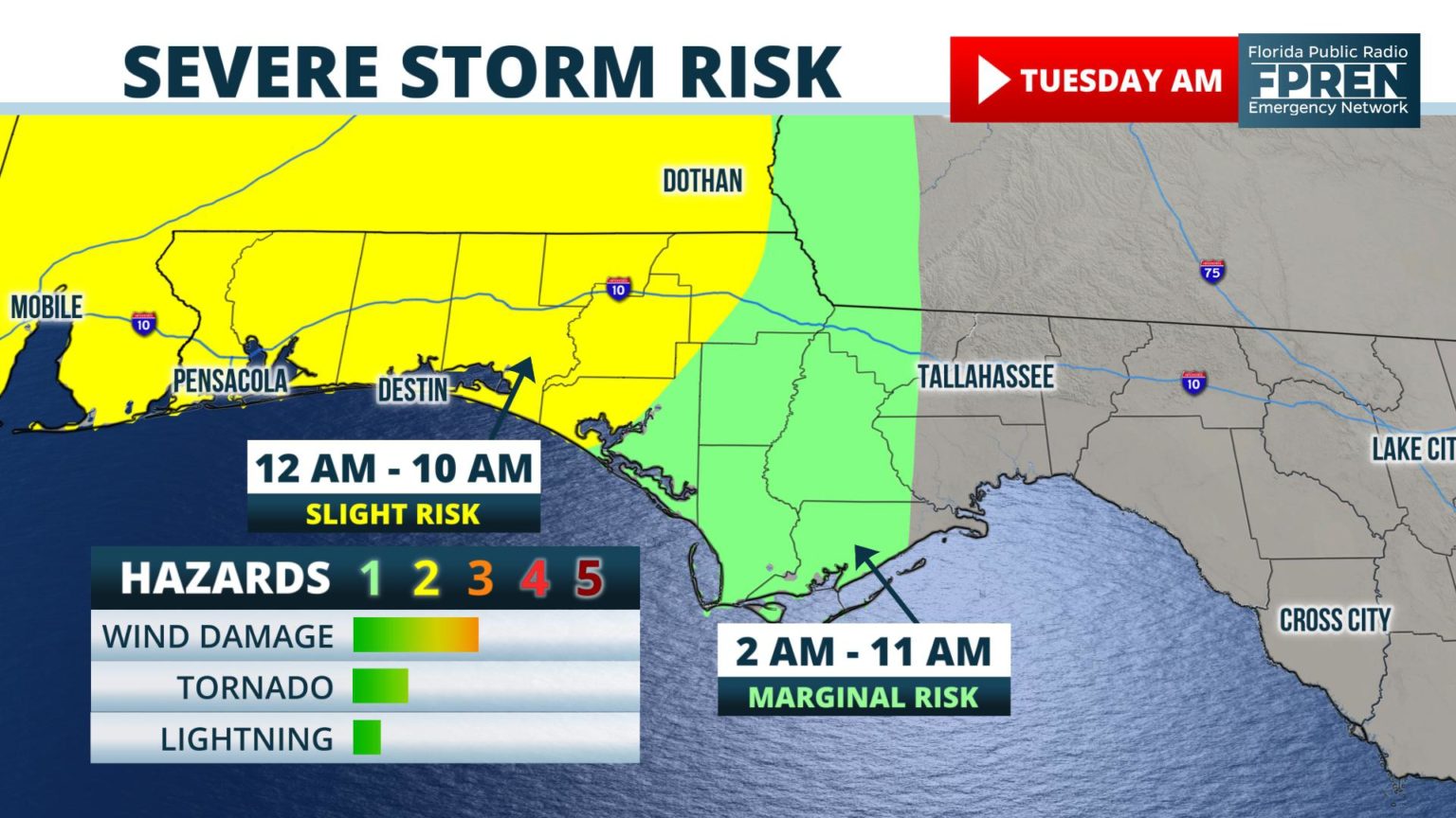 Overnight Risk of Severe Weather in Florida’s Panhandle | Florida Storms