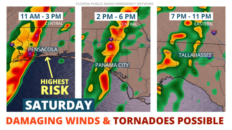 Updated Arrival Times of Saturday’s Squall Line | Florida Storms