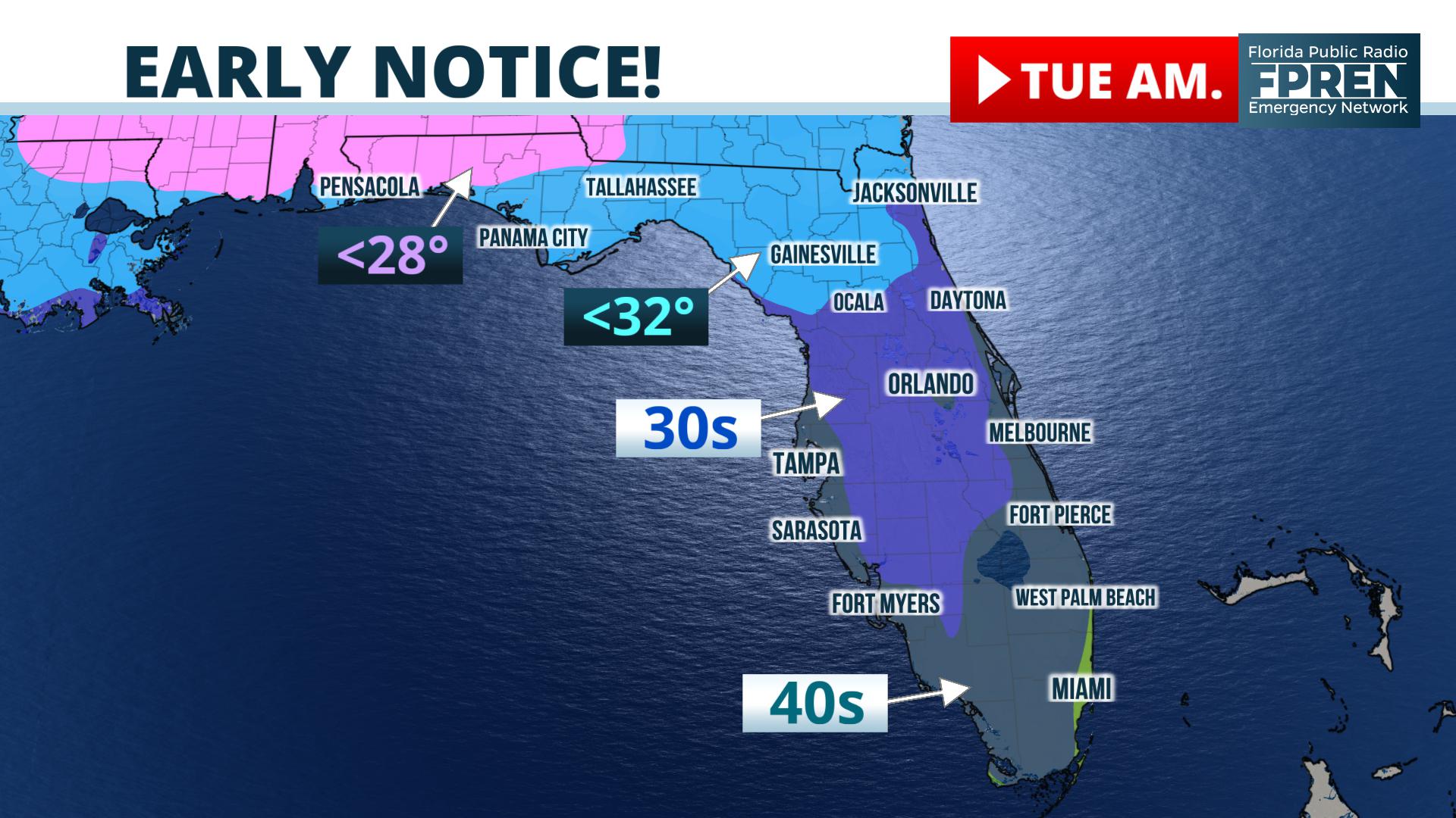 Multiple Freezes Possible Early Next Week in Florida | Florida Storms