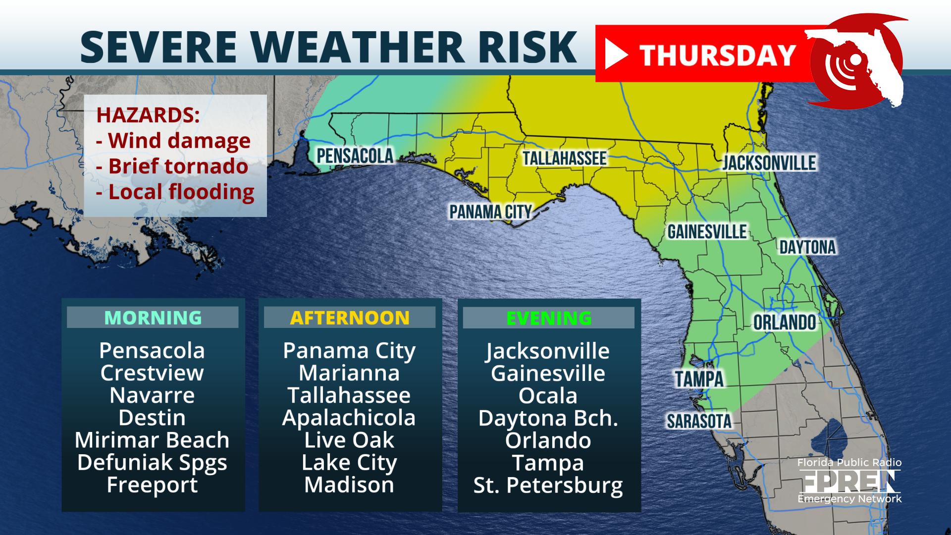 Strong Storms Possible Across Northern Half of Florida Thursday ...