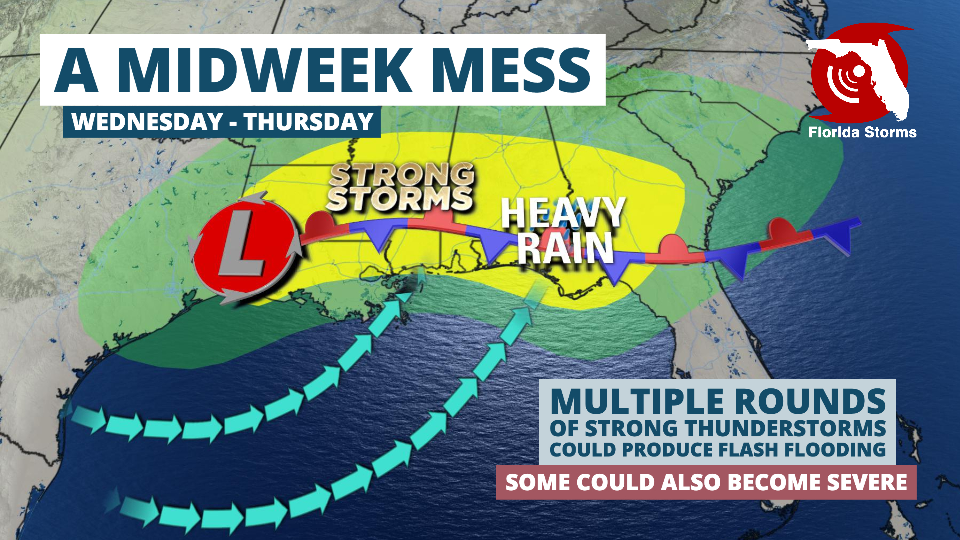 Repeating Rains, Strong Storms Likely in Florida Panhandle This Week | Florida Storms