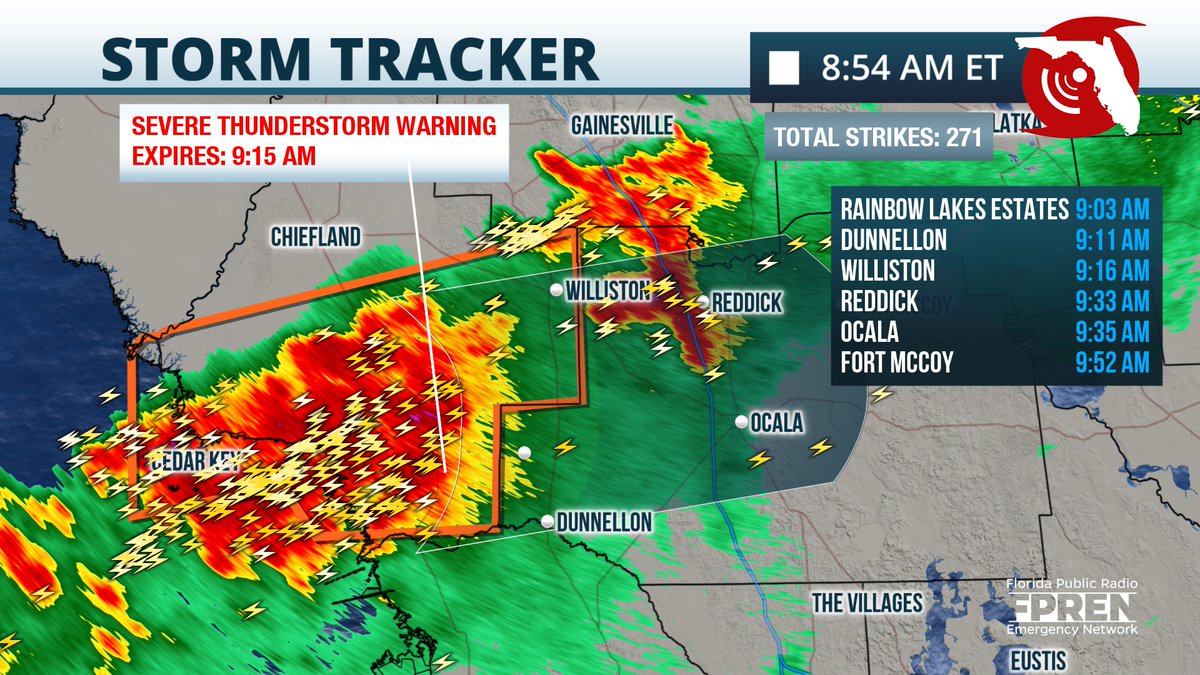 Severe Thunderstorm Warning continues for #Levy County until 9:15 am ...
