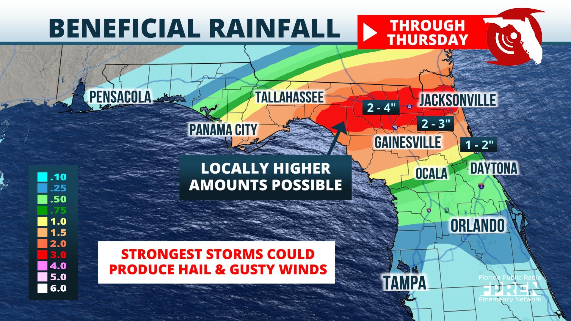 Beneficial Rain, Strong Storms to Continue in North Florida through ...