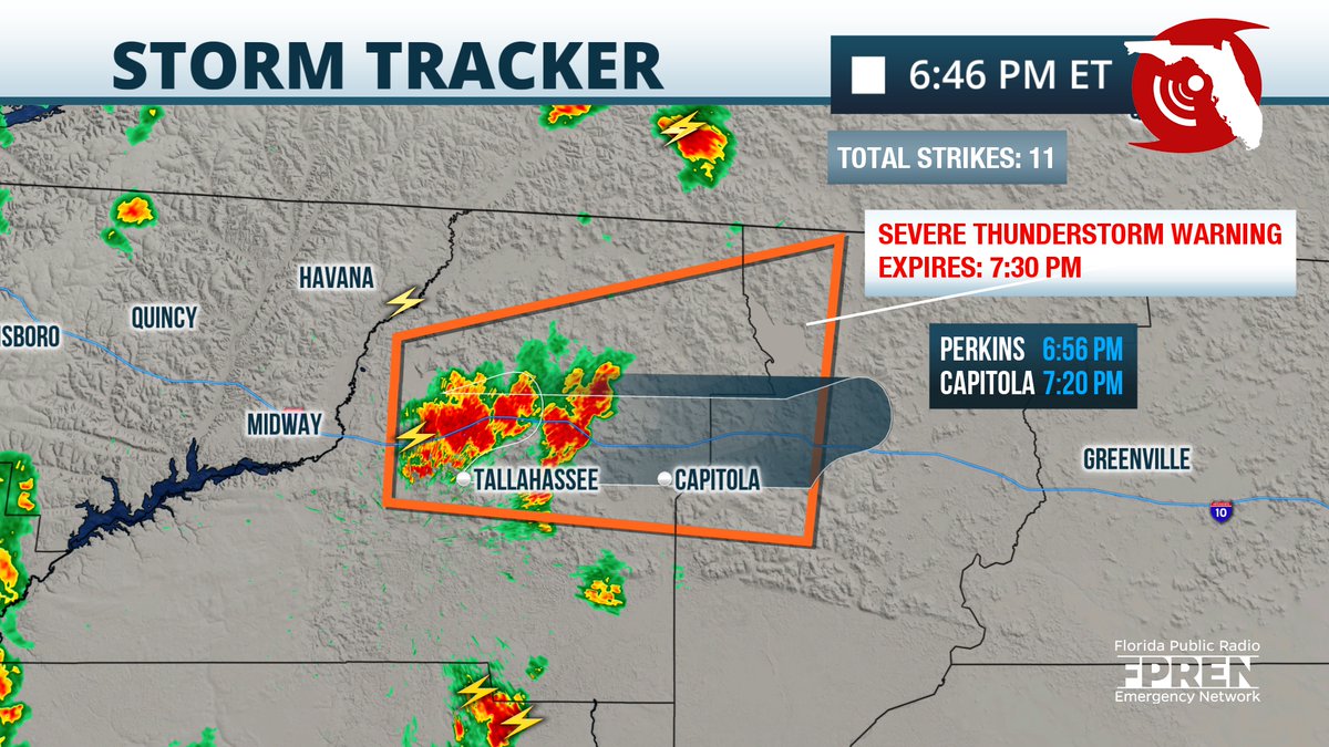 A Severe Thunderstorm Warning has been issued for #Jefferson and #Leon County until 7:30PM EDT ...