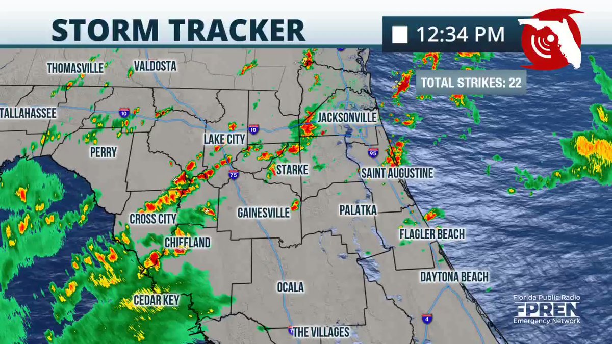 Showers and t-storms are becoming more widespread across North Florida ...