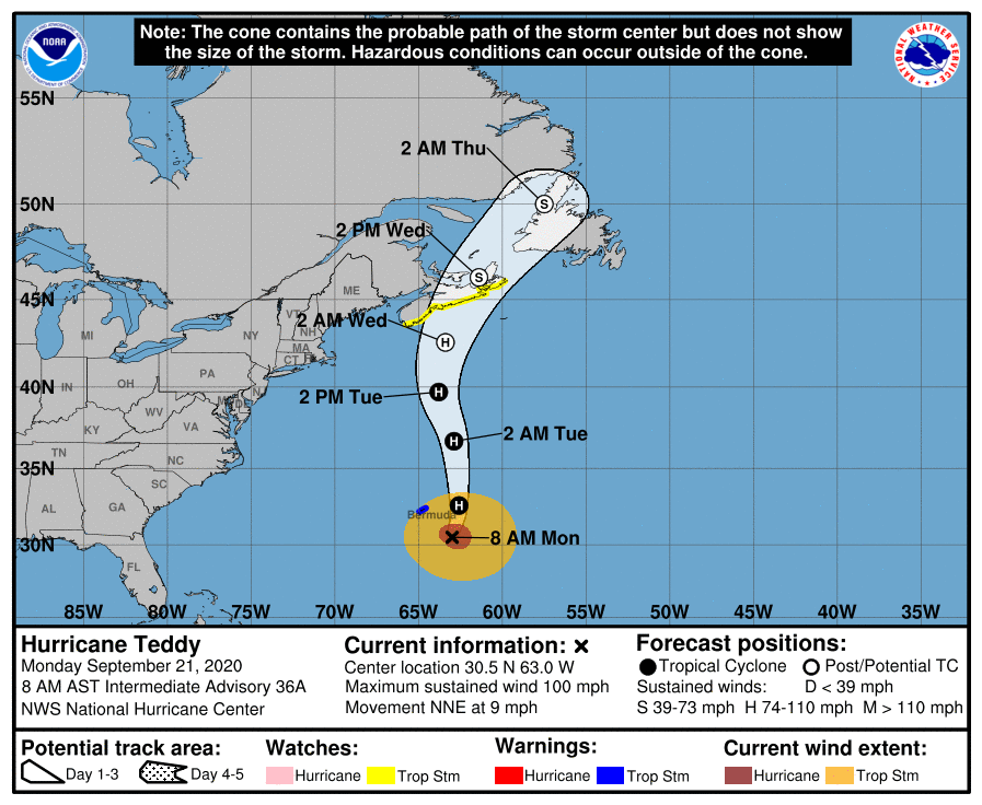 Hurricane Teddy Advisory 36A | Florida Storms
