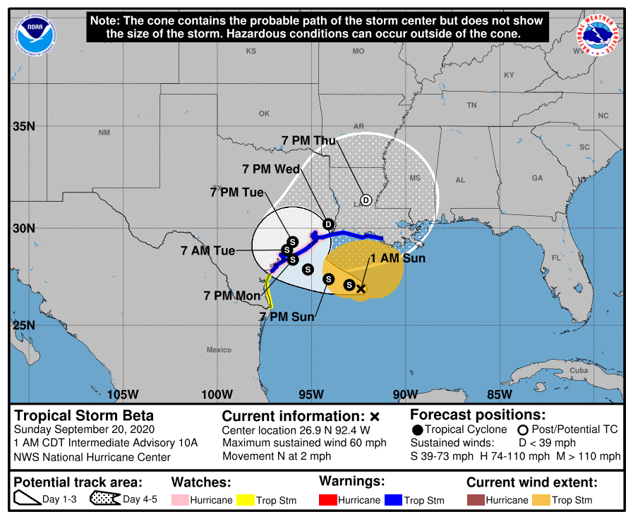 Tropical Storm Beta Advisory 10A | Florida Storms