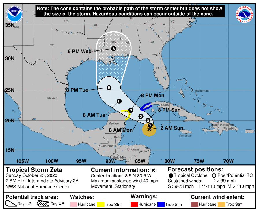 Tropical Storm Zeta Advisory 3 | Florida Storms