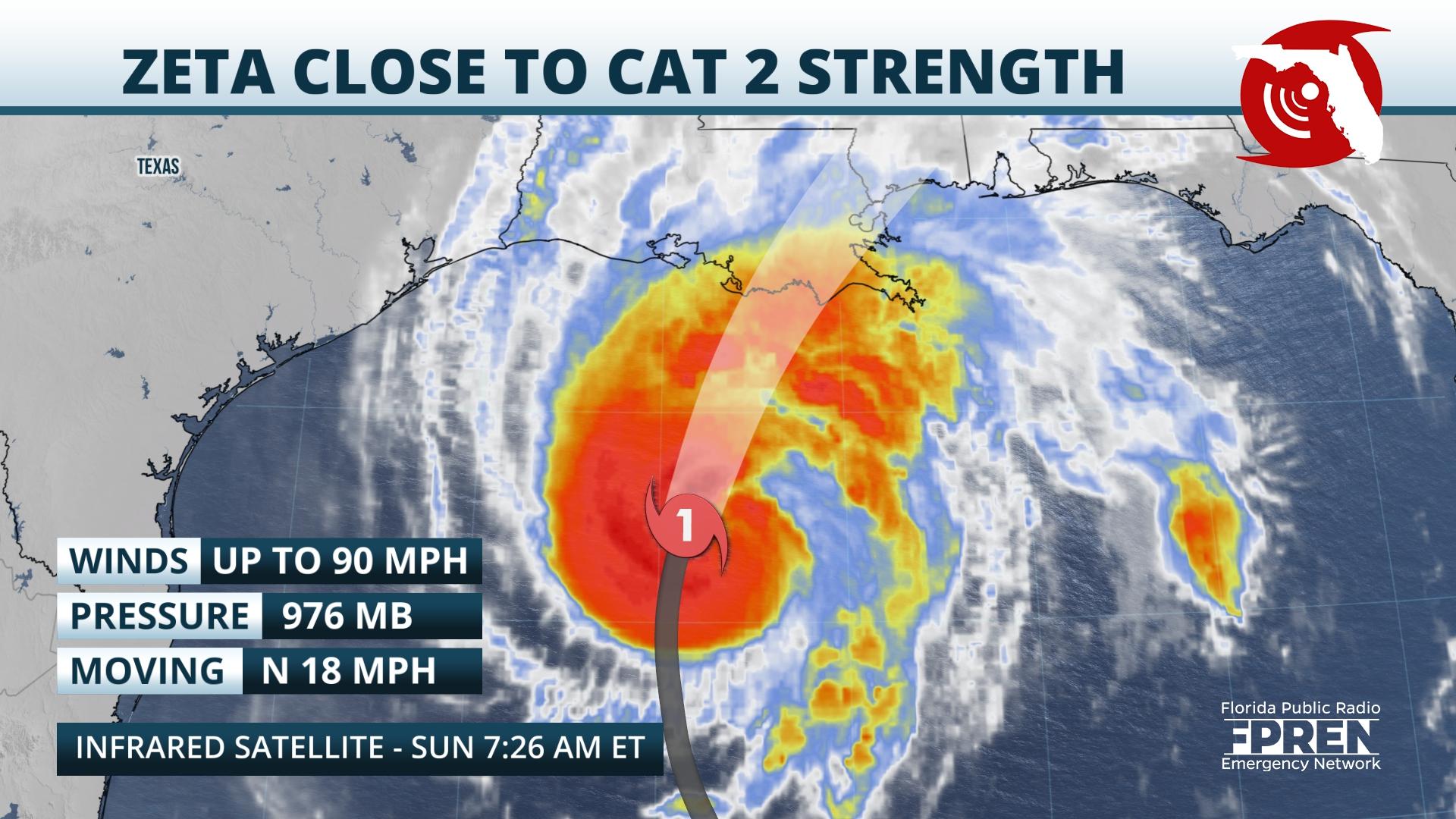 Hurricane Zeta Becomes a Category 2 Storm Prior to Landfall in ...