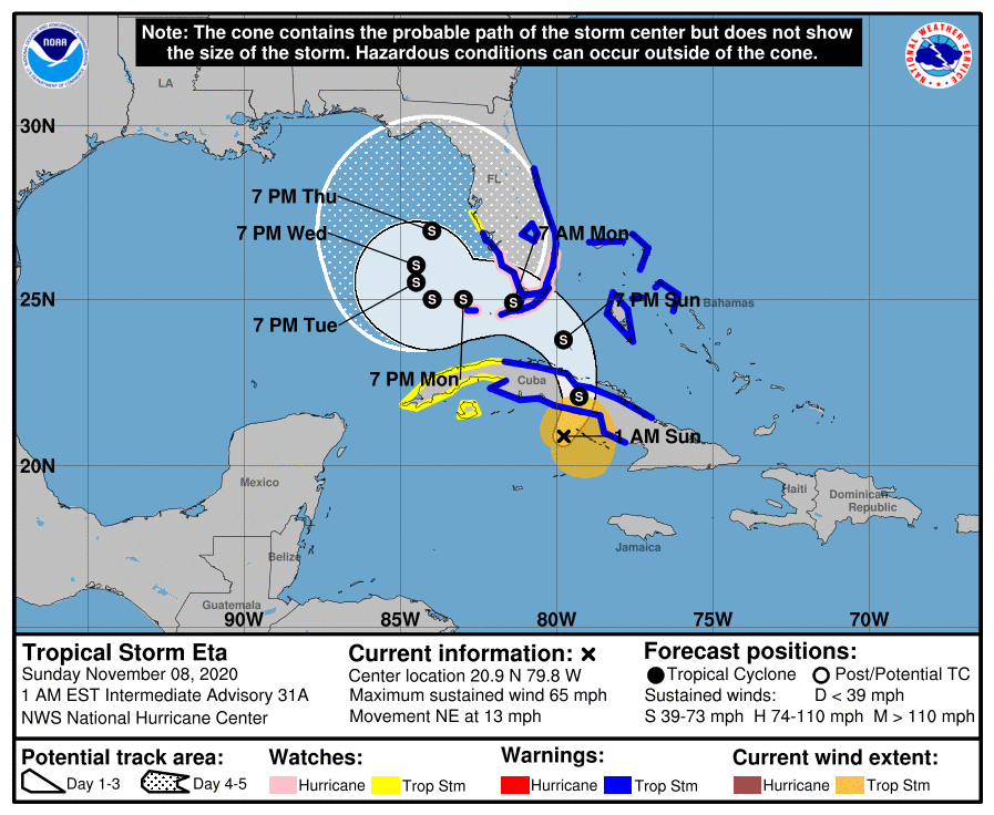 Tropical Storm Eta Advisory 31A | Florida Storms