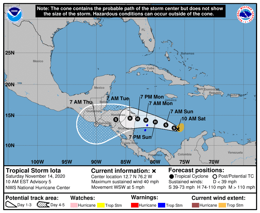 Tropical Storm Iota Advisory 5 | Florida Storms
