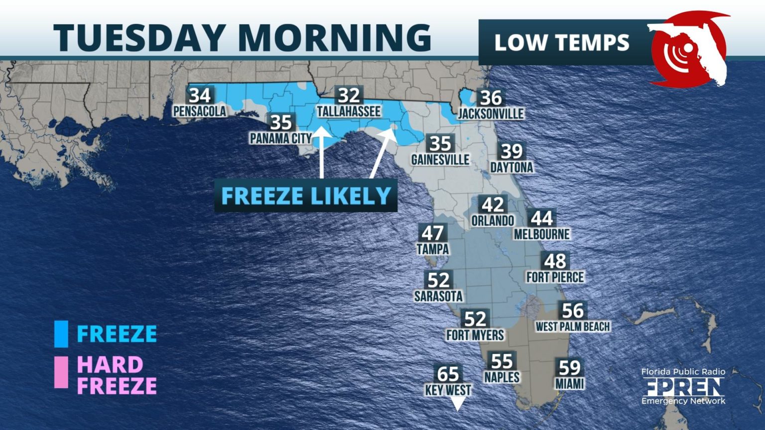 First Freeze of the Season Expected in Florida Panhandle Tonight ...