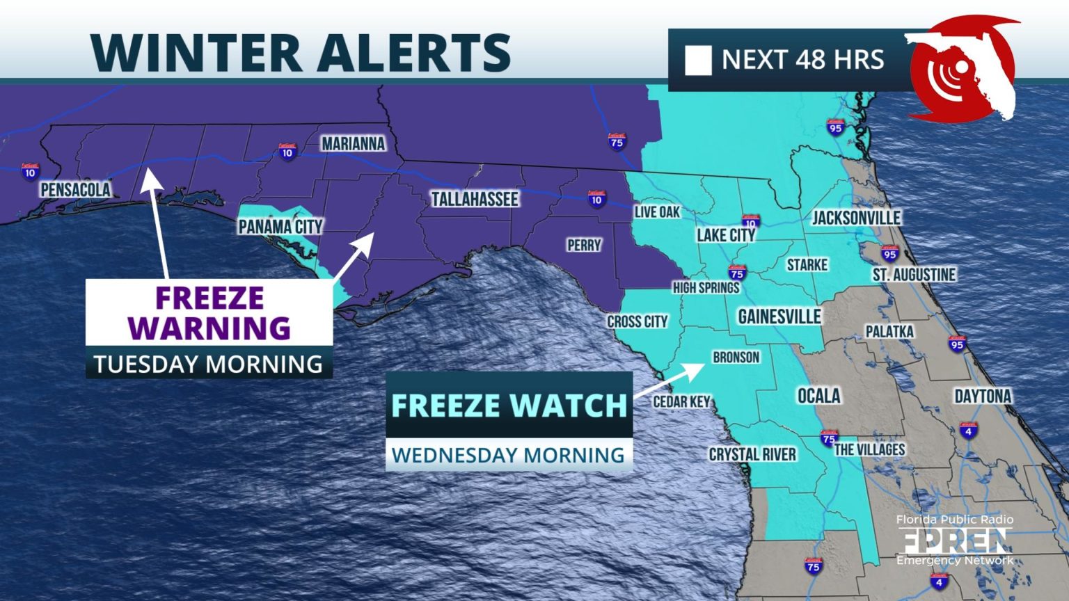 Freeze Warning Florida Storms