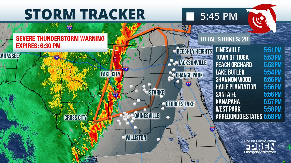 A Severe Thunderstorm Warning is in effect for #Gilchrist, #Nassau, # ...