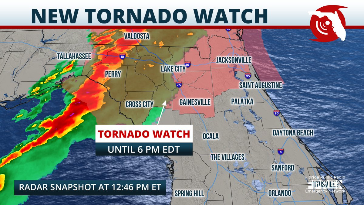 Tornado Watch Issued for Portion of Florida's Panhandle, Big Bend | Florida Storms